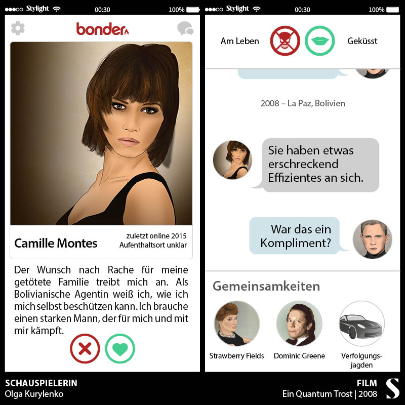Was wenn James Bond Tinder hätte - Profil Camille Montes