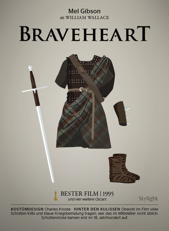 Die 15 besten Filmkostüme in der Geschichte der Oscars mit dem Kostüm zu Braveheart