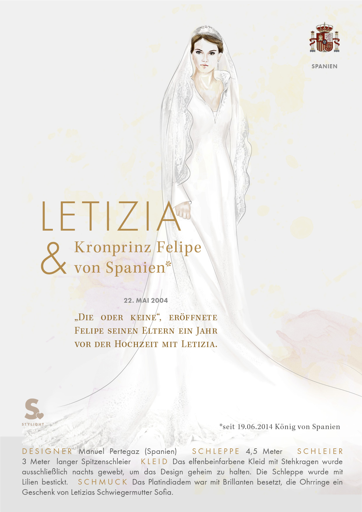 Royales Hochzeitskleid von Letizia von Spanien