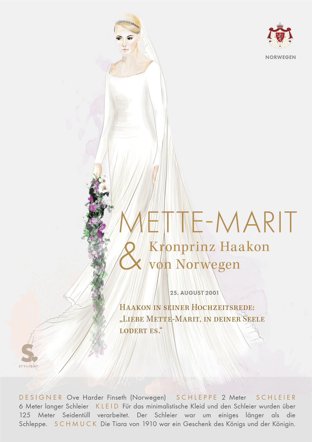 Royales Hochzeitskleid von Mette-Marit von Norwegen