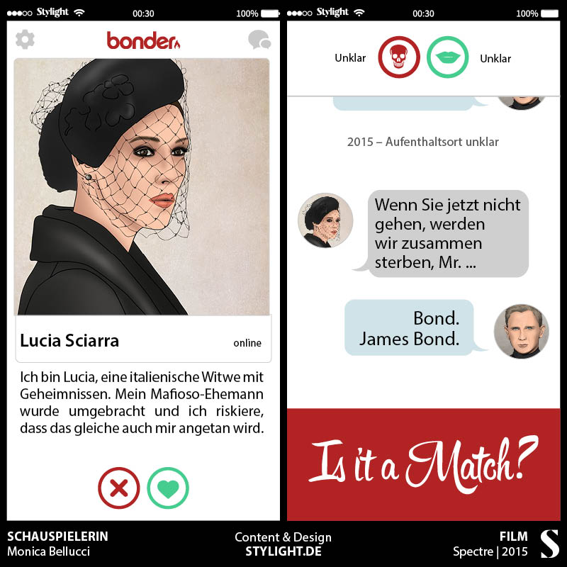 Was wenn James Bond Tinder hätte - Profil Lucia Sciarra