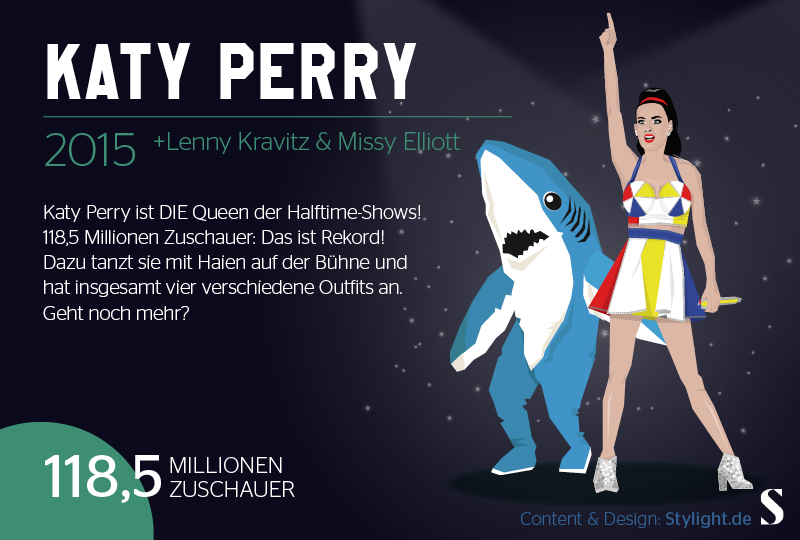 Die spektakulärsten Super Bowl Halftime-Shows Folie 2015 mit Katy Perry