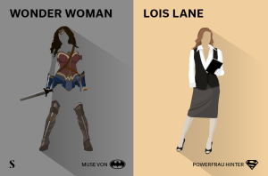 Der Style-Kampf von Batman und Superman mit Wonder Woman und Louis Lane