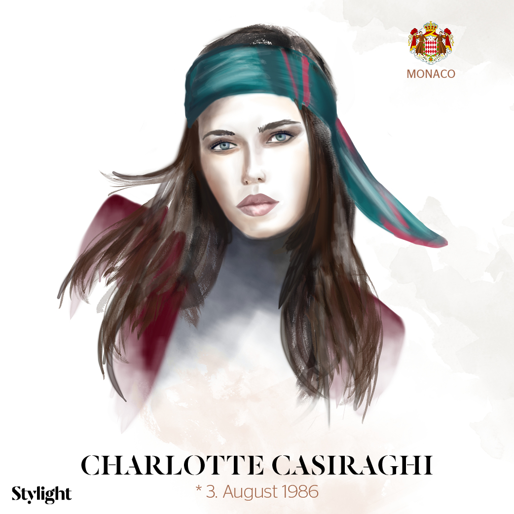 Zeichnung von Charlotte Casiraghi als eines der schönsten royalen It-Girls